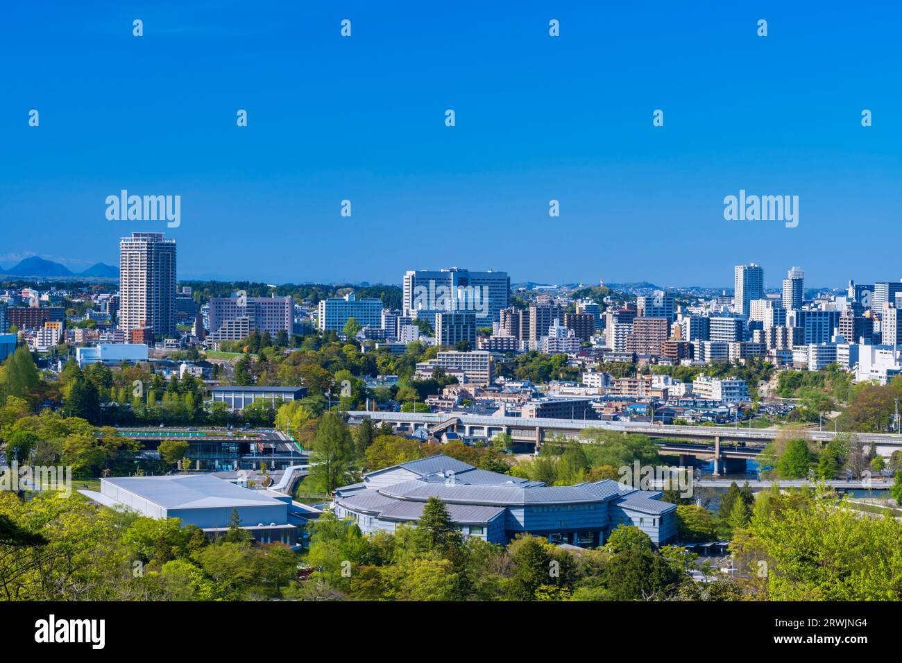 View of Sendai City from Sendai Castle Ruins Stock Photo - Alamy