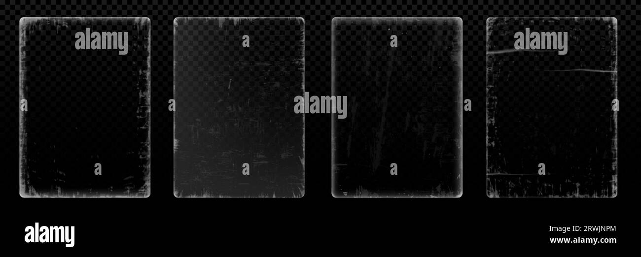 Worn grunge vinyl texture - realistic vector illustration mockup with ...