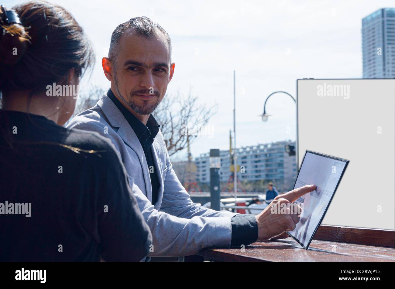 Businessman menu restaurant hi-res stock photography and images - Alamy