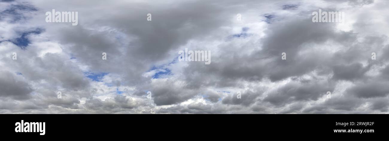 panoramic view of dramatic overcast sky with dark rainy clouds Stock ...