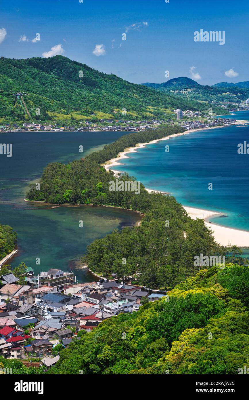 Amanohashidate viewed from Amanohashidate Viewland Stock Photo - Alamy