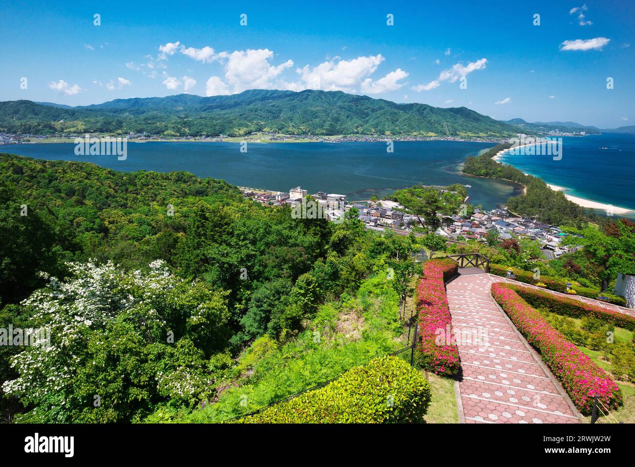 Amanohashidate viewed from Amanohashidate Viewland Stock Photo - Alamy