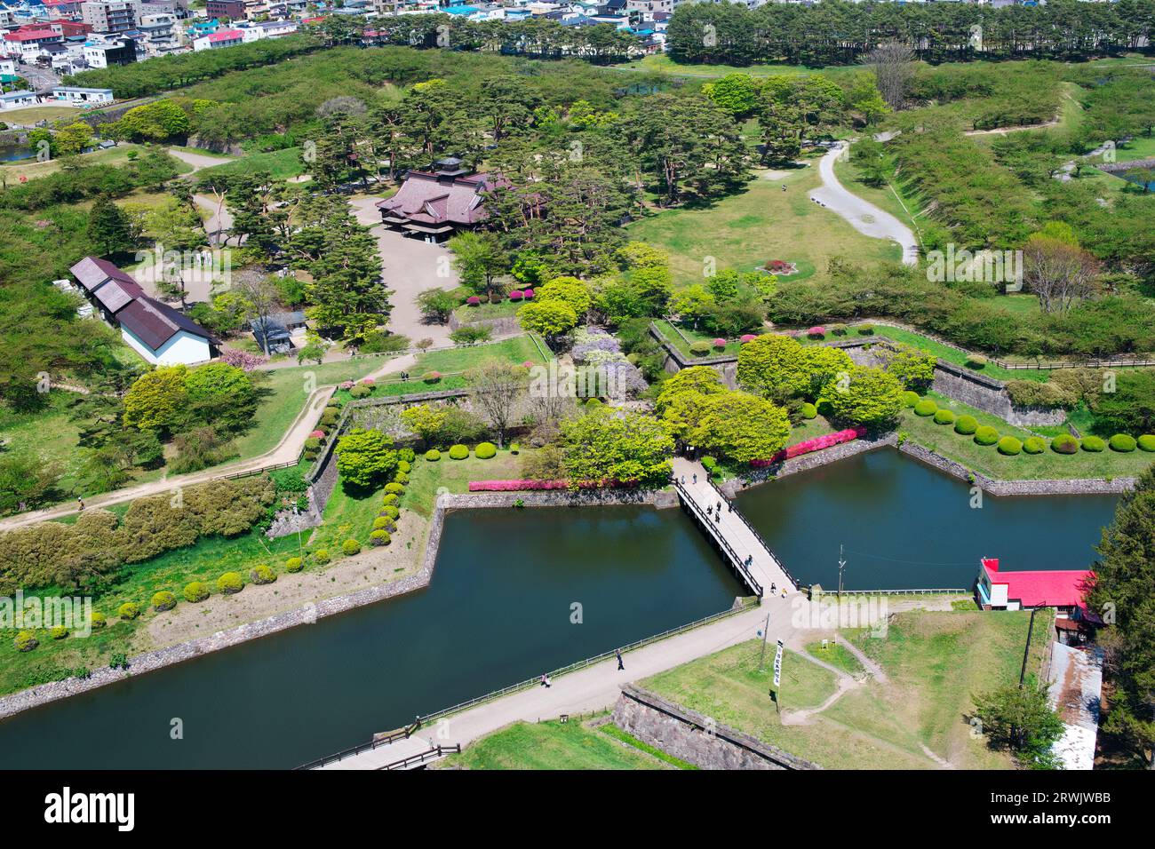 Goryokaku Park seen from Goryokaku Tower Stock Photo - Alamy