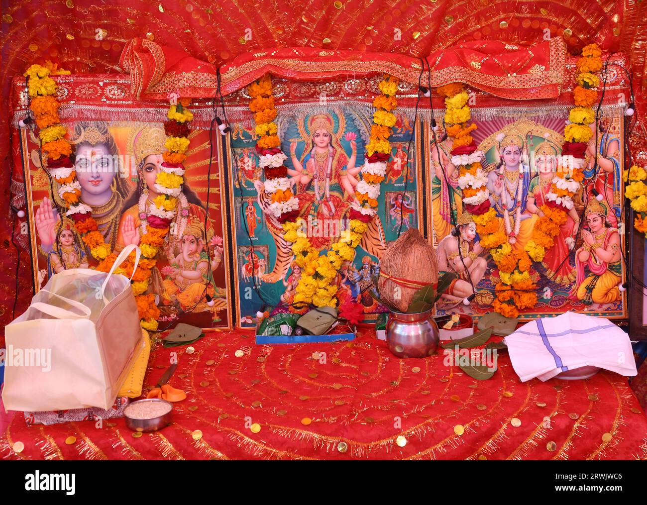 Indian god photos at temple in india Stock Photo - Alamy