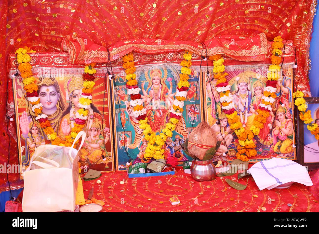 Indian god photos at temple in india Stock Photo - Alamy