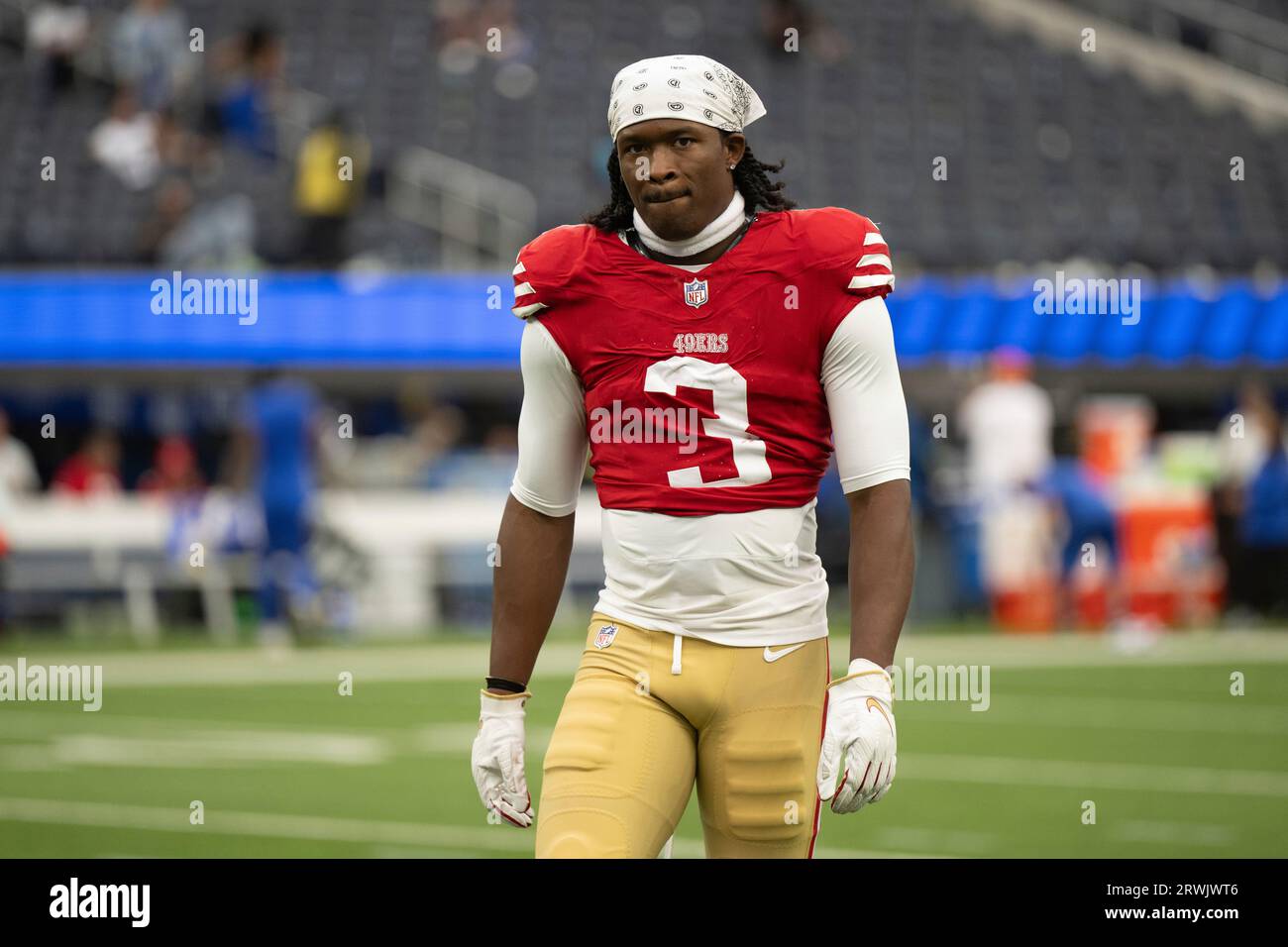 San Francisco 49ers wide receiver Ray-Ray McCloud III (3) walks back to ...