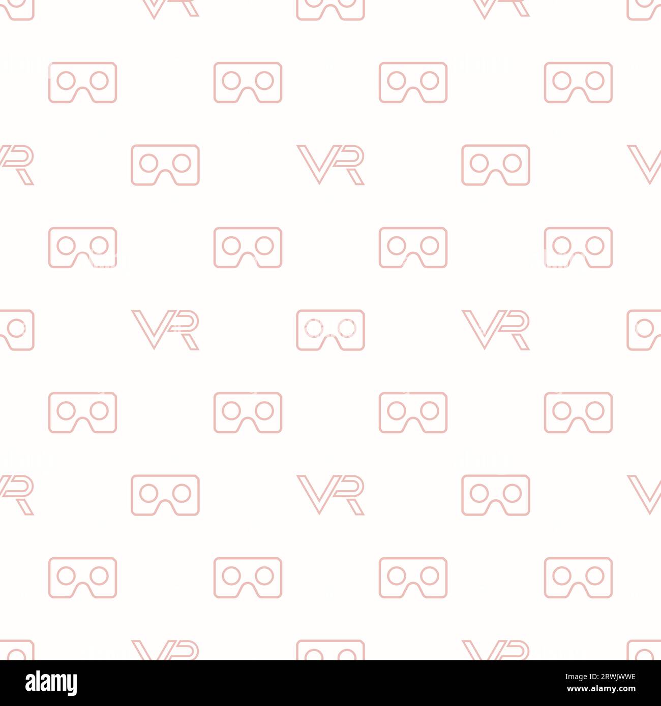 Seamless pattern with pink VR logos. Virtual reality logos Stock Photo ...