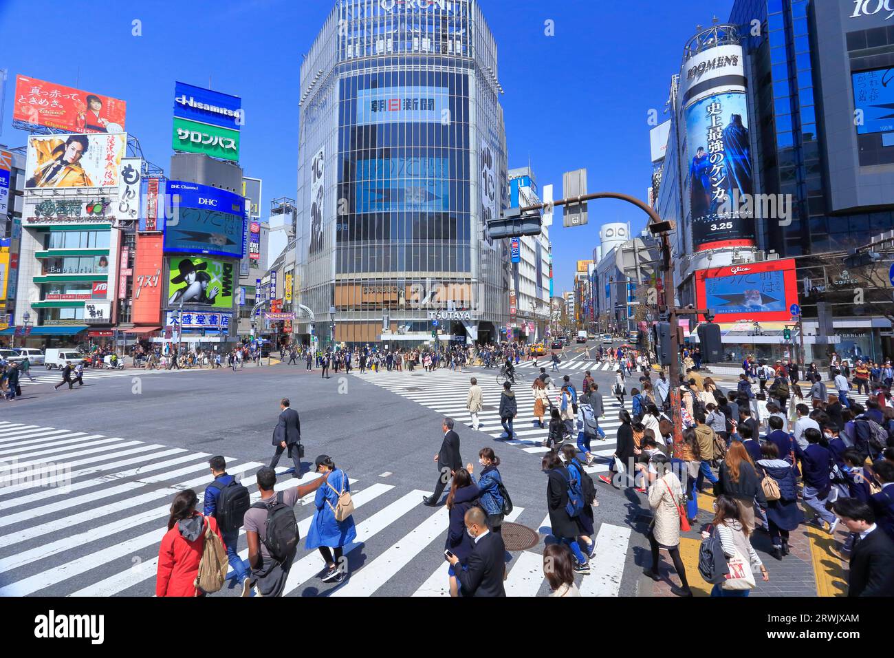 Shibuya scramble crossing Stock Photo - Alamy
