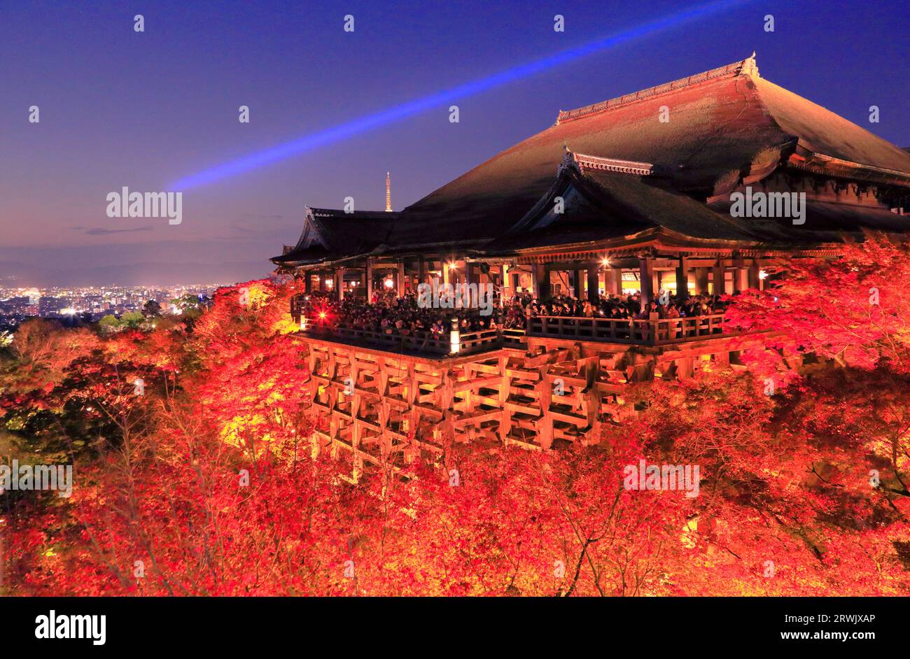 Kiyomizu-dera temple illuminated in autumn leaves Stock Photo - Alamy