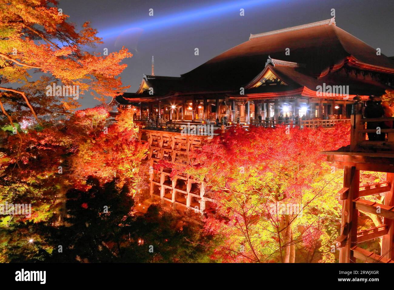 Kiyomizu-dera temple illuminated in autumn leaves Stock Photo - Alamy