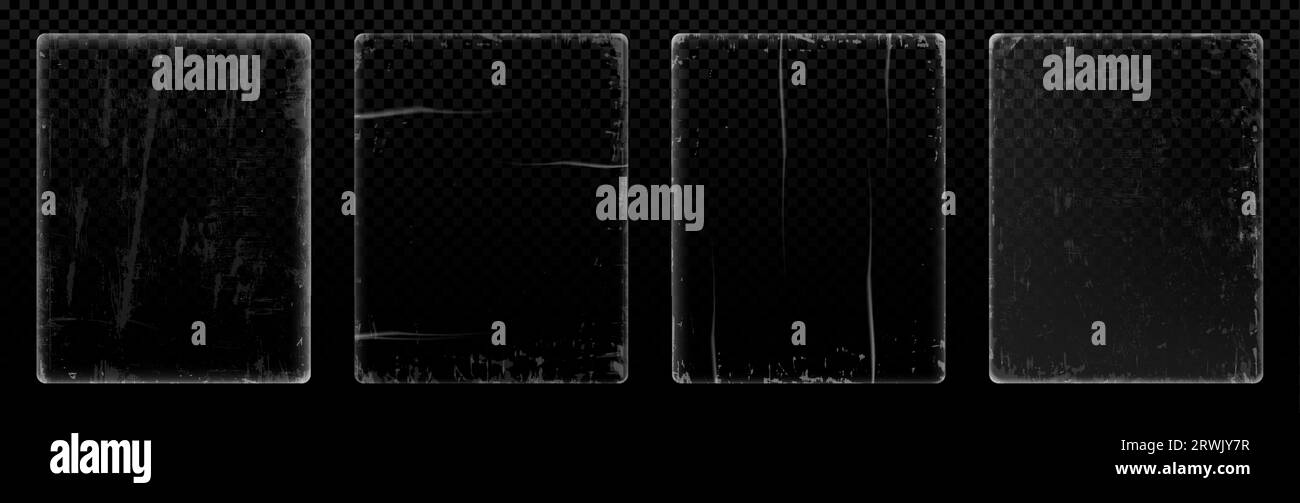 Worn grunge vinyl texture - realistic vector illustration mockup with ...