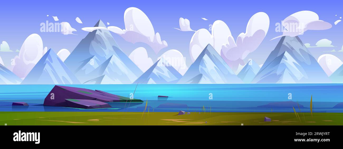 Blue lake alps Stock Vector Images - Alamy