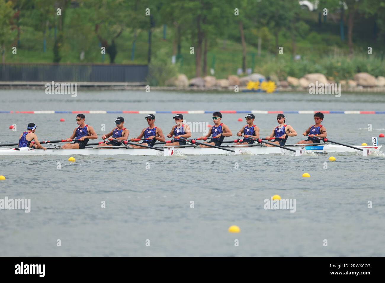 Hangzhou, China. 20th Sep, 2023. Japan team group (JPN) Rowing : Men's ...