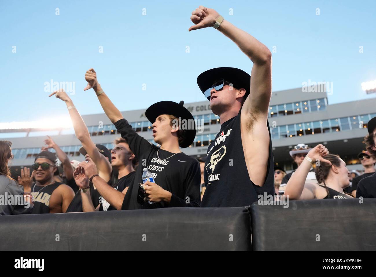 Colorado fans cheer in the first half of an NCAA college football game ...
