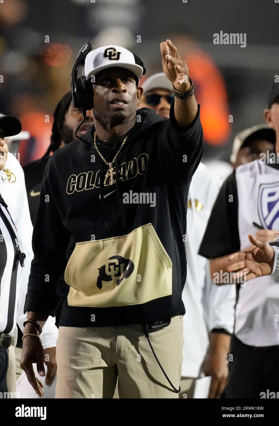 Colorado head coach Deion Sanders in the second half of an NCAA college ...