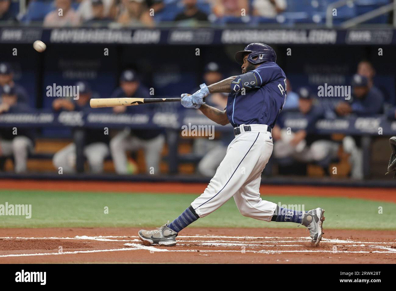 St. Petersburg, FL USA; Tampa Bay Rays left fielder Randy Arozarena (56 ...