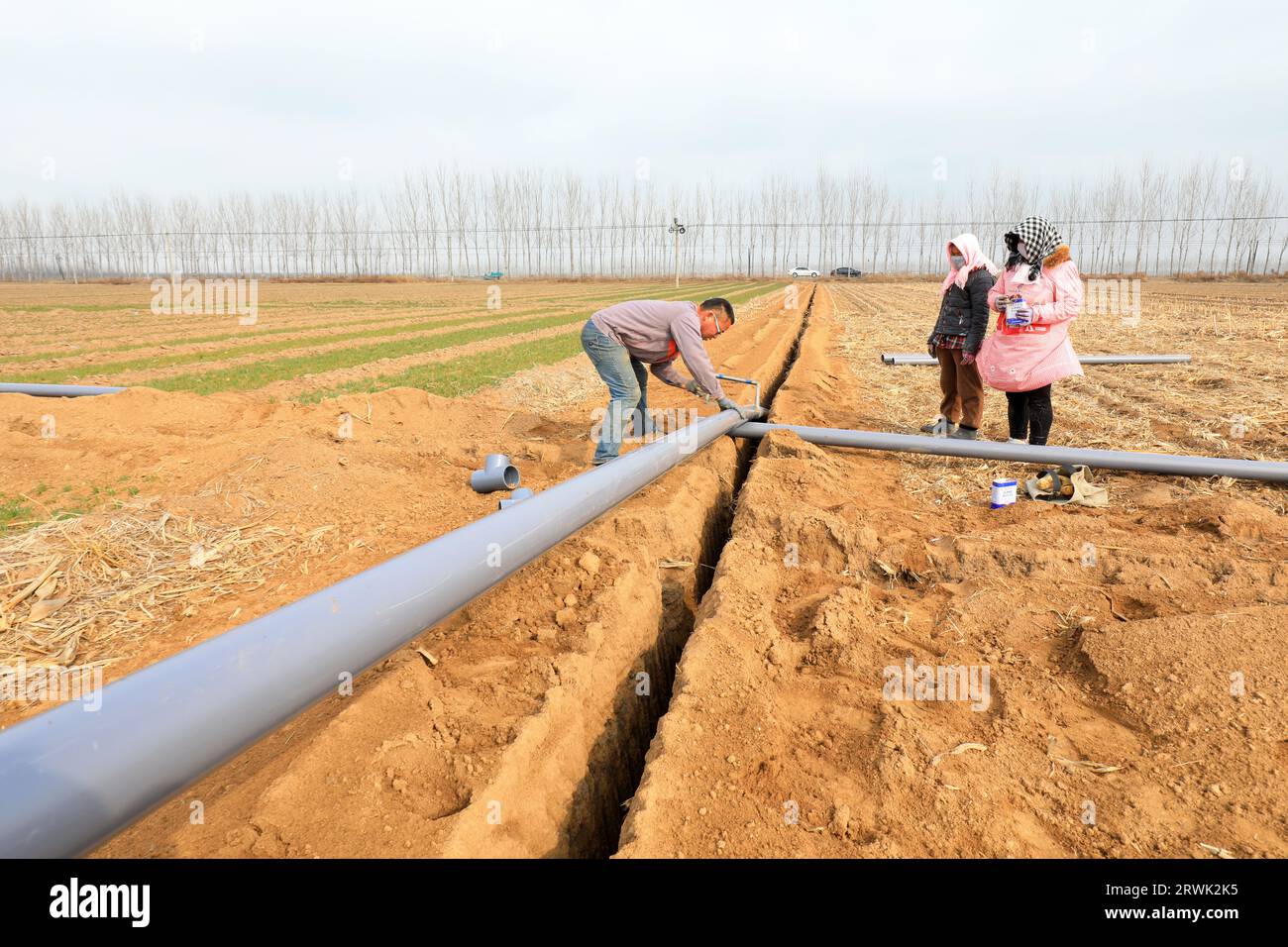 Laying of water pipelines hi-res stock photography and images - Alamy