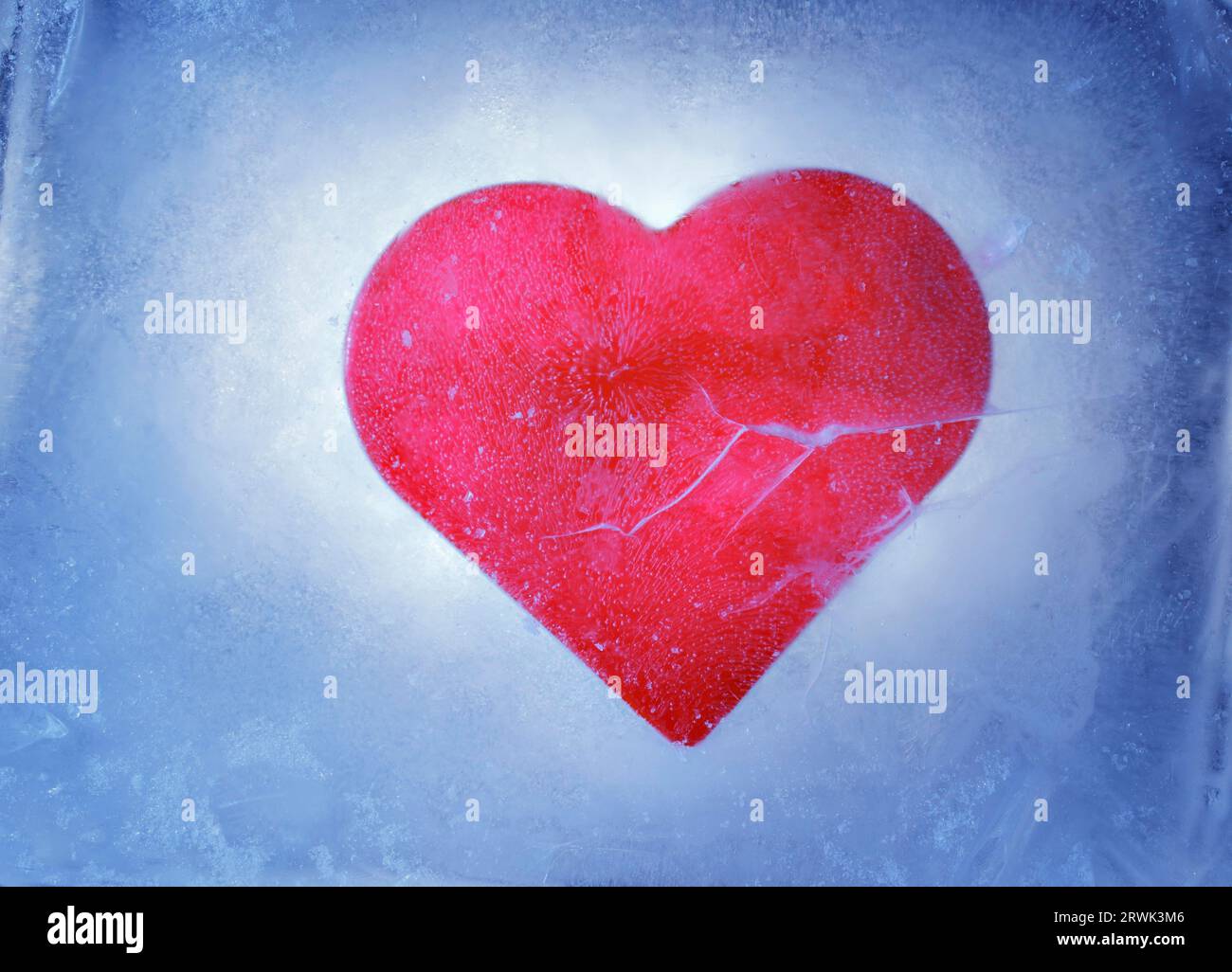 A heart frozen inside a block of ice Stock Photo - Alamy