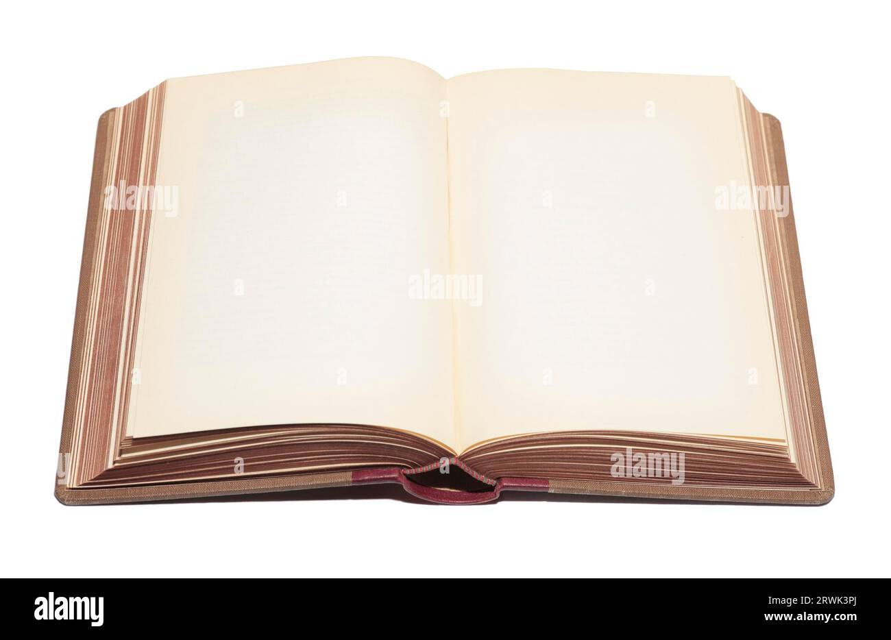Open book with blank pages isolated on white Stock Photo - Alamy