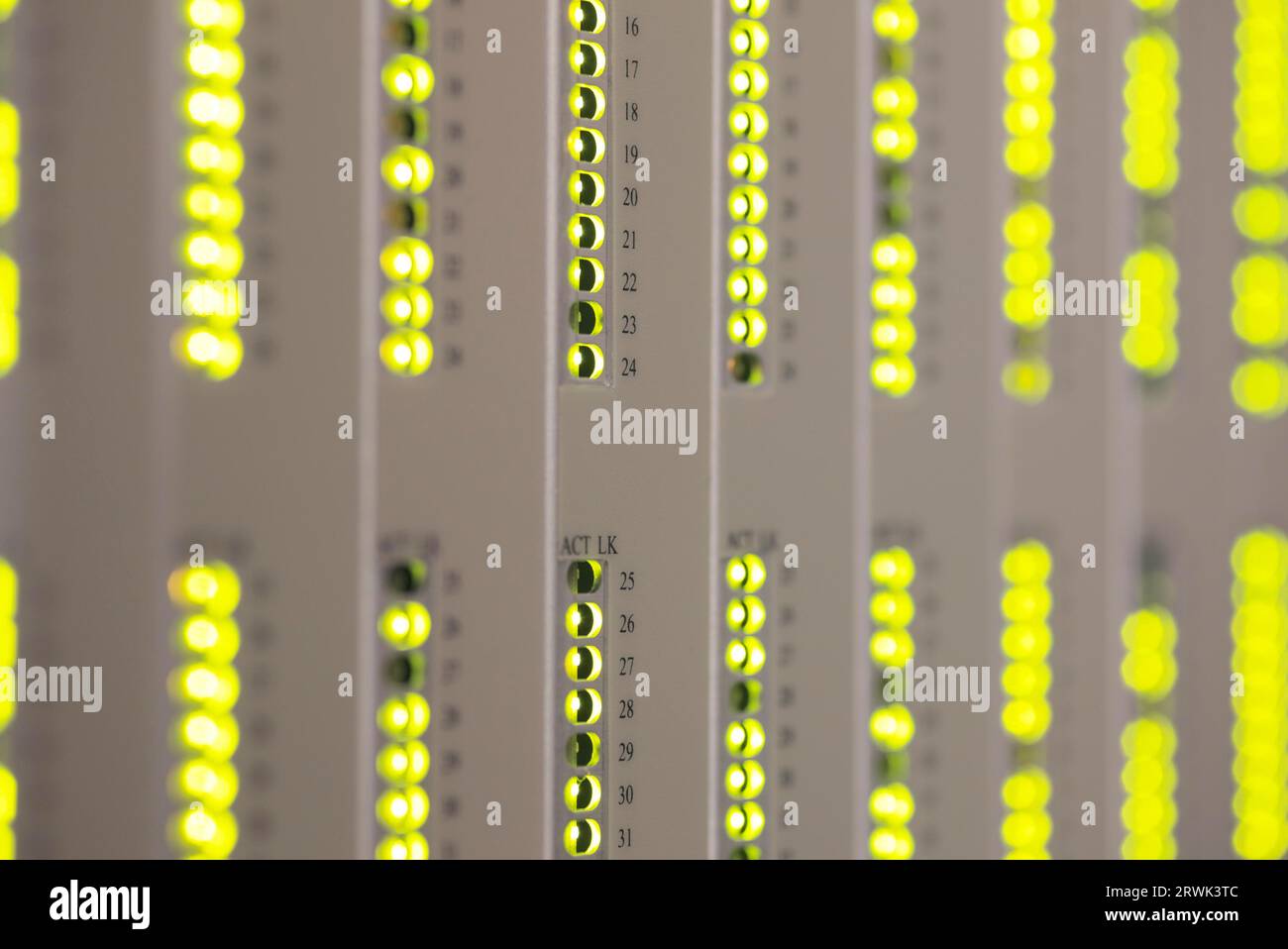 Blinking green leds in a server room, short depth of field Stock Photo ...