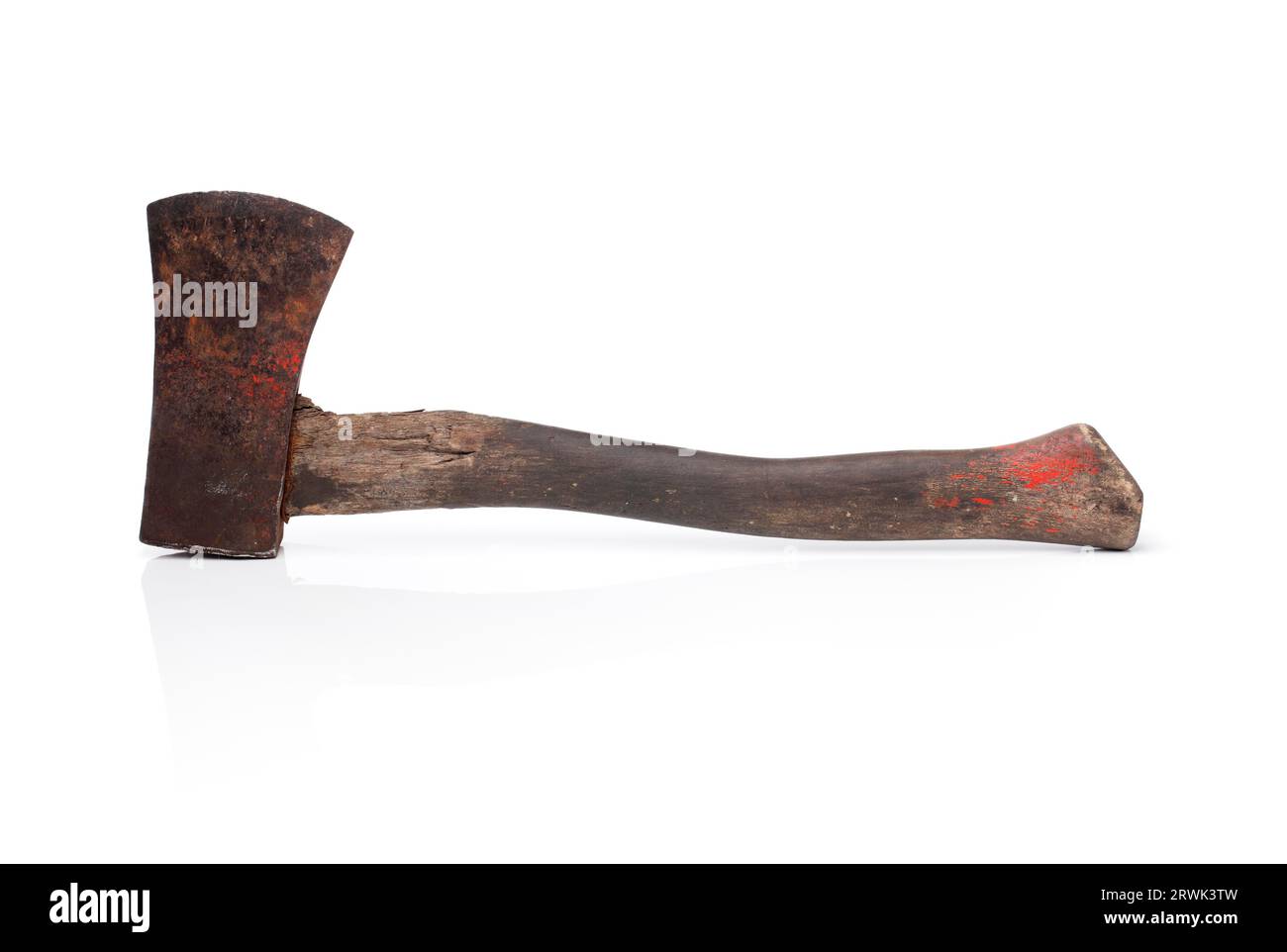 Old small axe on reflective background Stock Photo - Alamy