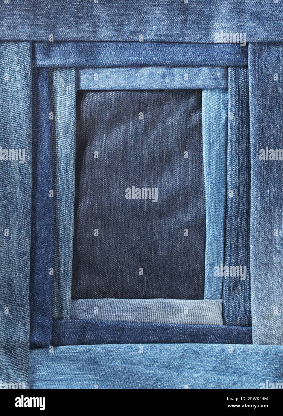 A frame made of different shades of blue denim Stock Photo - Alamy