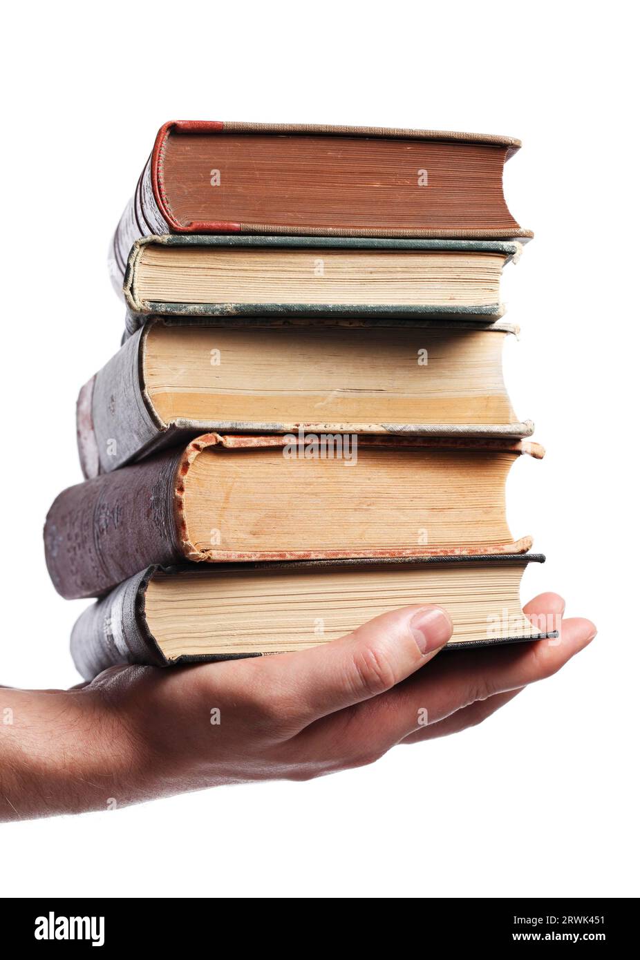 Man carrying stack old books hi-res stock photography and images - Alamy