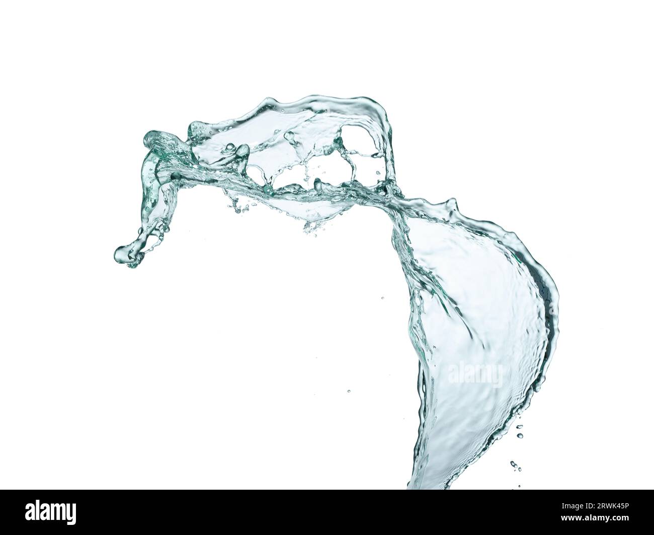 Frozen motion of a splash of clear transparent water isolated on a ...