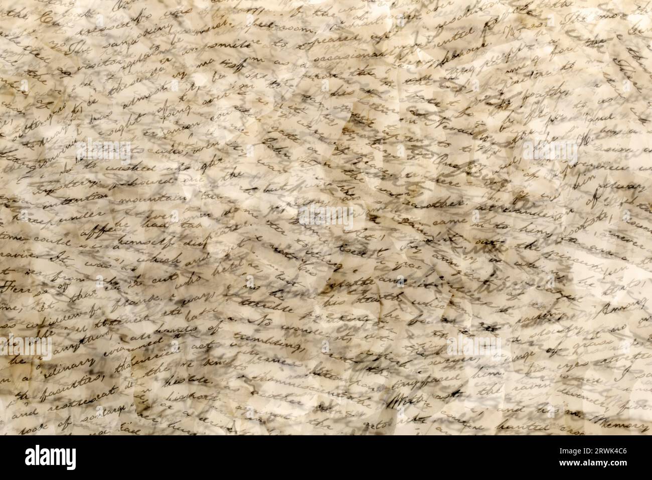 Handwritten text in many layers background texture Stock Photo - Alamy