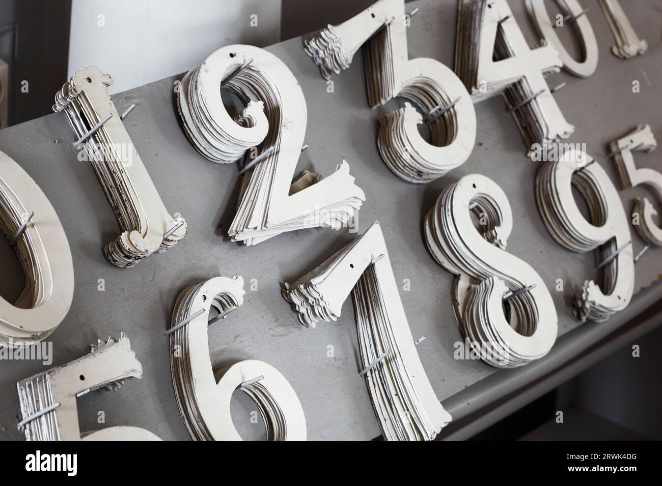 Old metallic psalm numbers in a church Stock Photo - Alamy