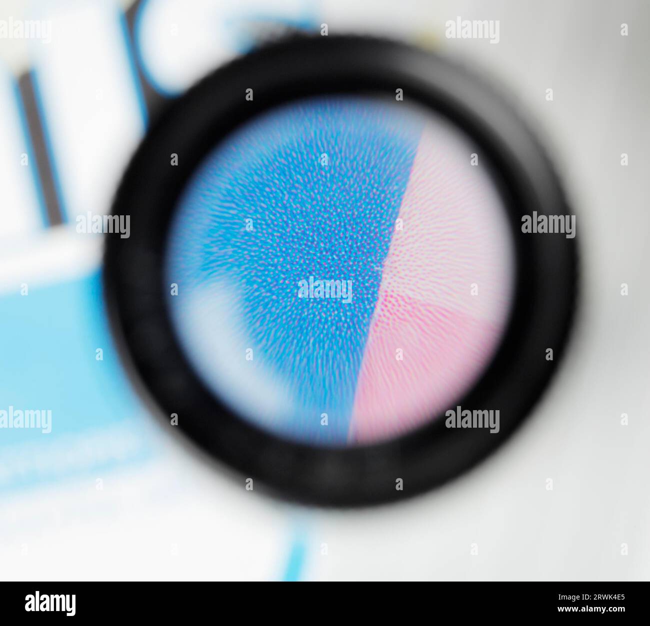 Stochastic offset printing raster seen trough a loupe Stock Photo - Alamy
