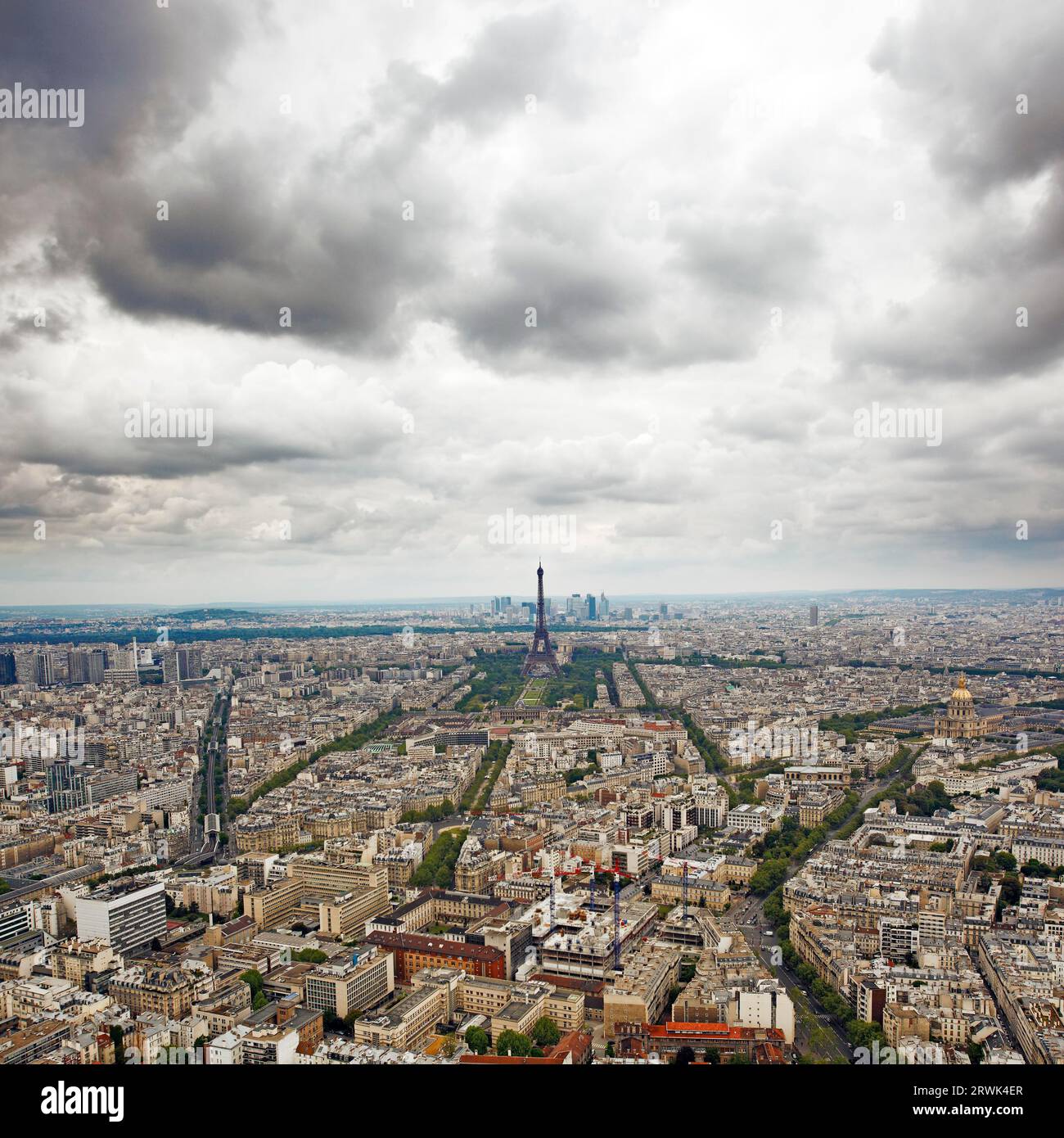 Aerial view cloudy paris hi-res stock photography and images - Alamy