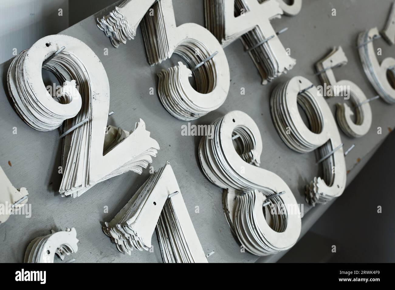 Old metallic psalm numbers in a church Stock Photo - Alamy