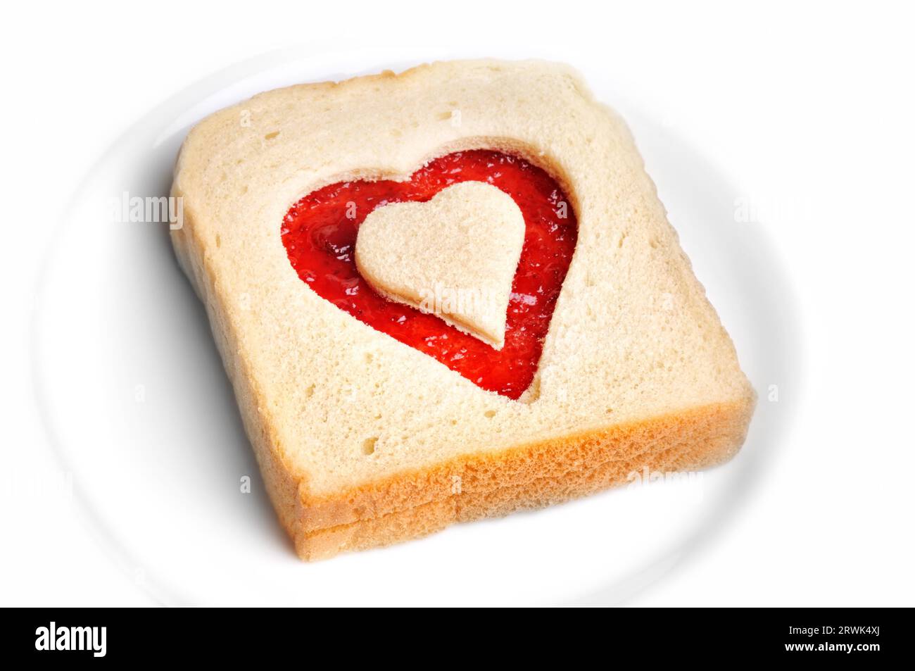 Toast with heart Stock Photo - Alamy