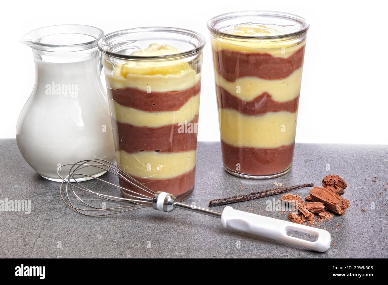 Pudding and milk jug Stock Photo - Alamy