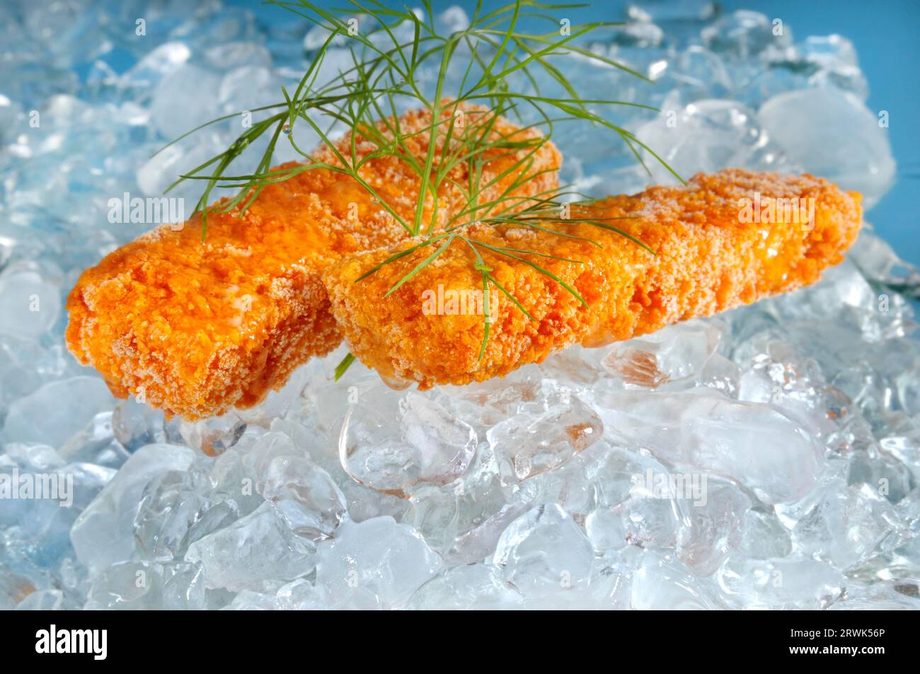 Fish fingers on ice Stock Photo - Alamy