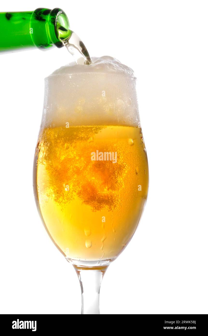 Beer bottle glass foam Cut Out Stock Images & Pictures - Alamy