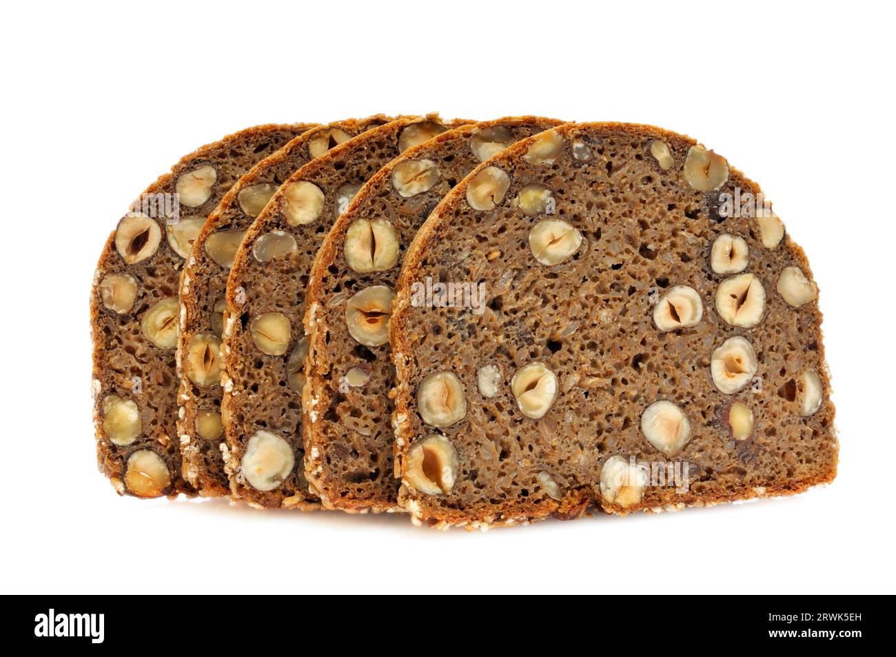 Nut bread in slices as a cut out Stock Photo - Alamy
