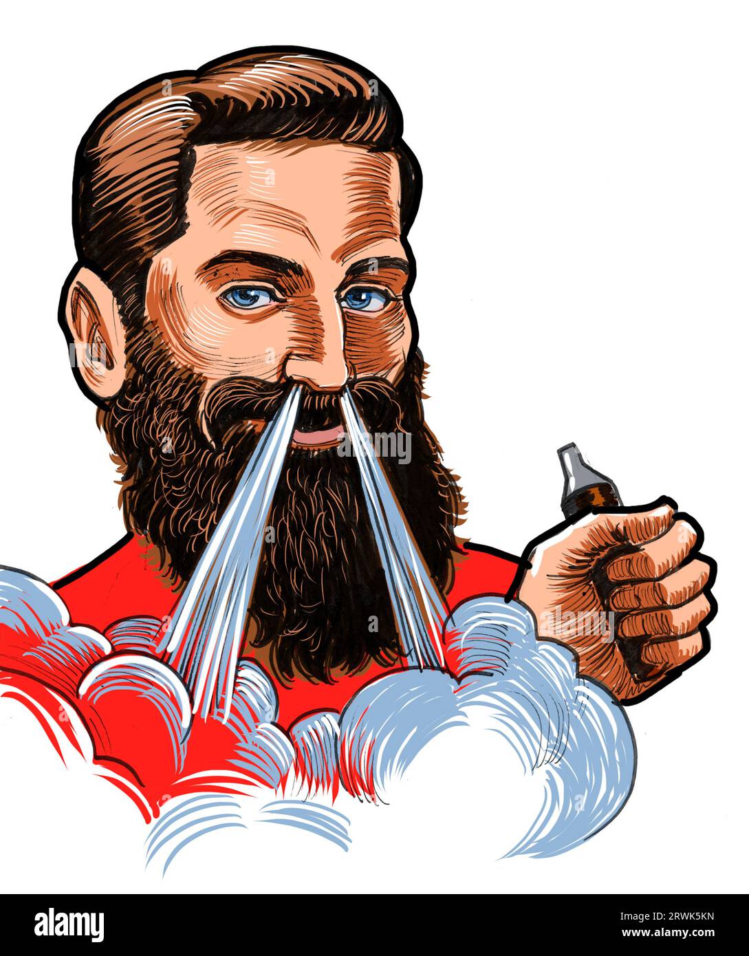 Hand drawn hipster man Cut Out Stock Images & Pictures - Alamy