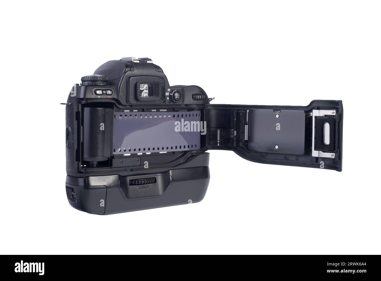 a reflex camera with film inserted on a transparent background Stock ...