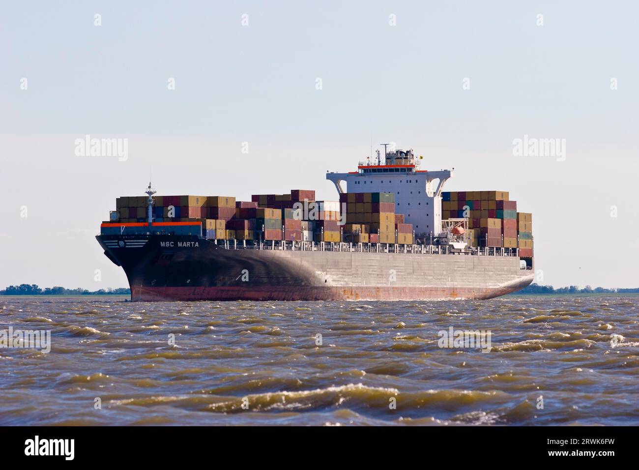 Container vessel at sea Stock Photo - Alamy