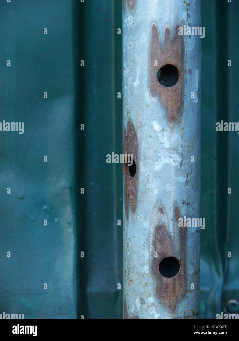 Massive grinding marks on a steel pipe, cut-out Stock Photo - Alamy