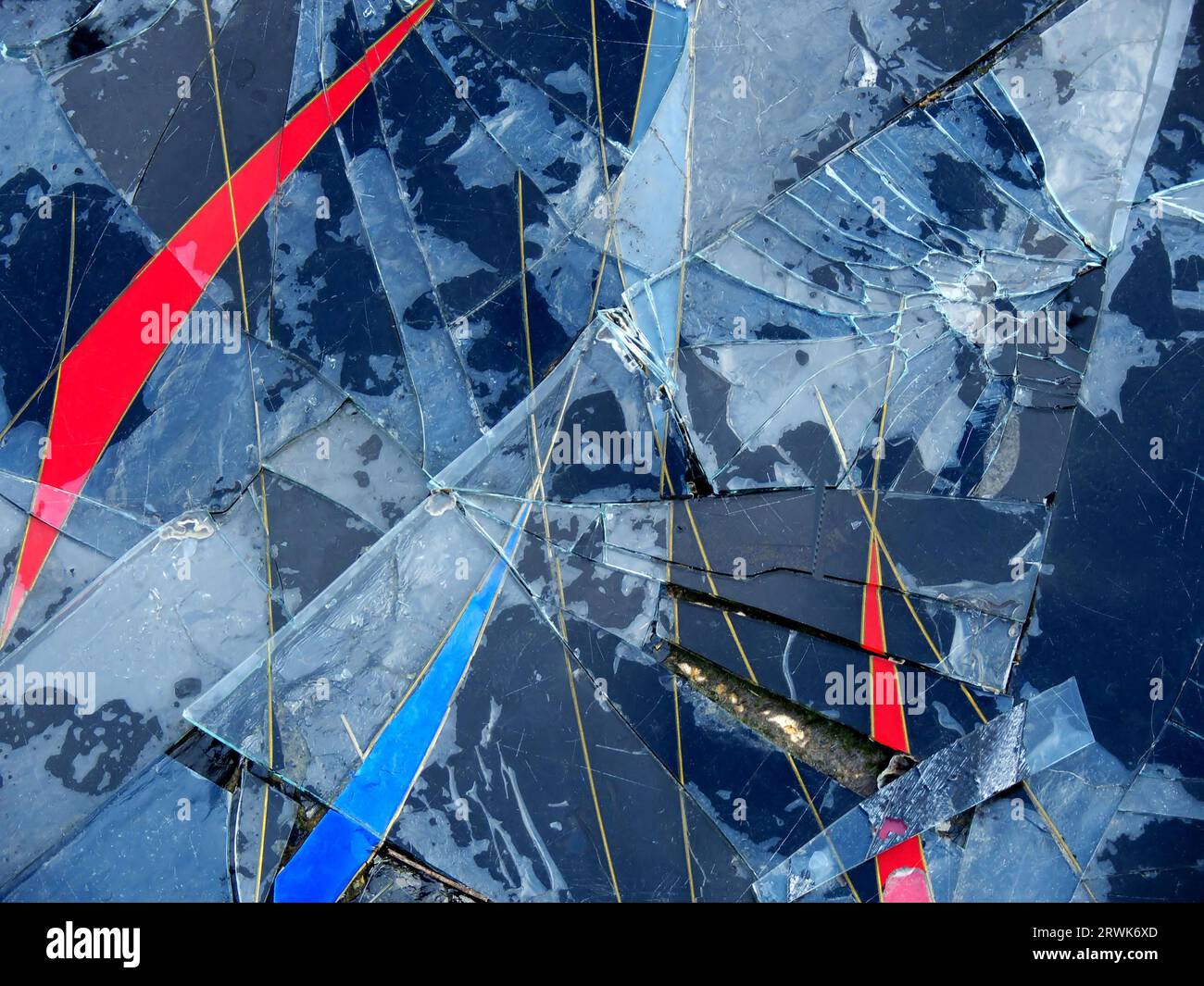 How easily it breaks. Broken mirror with colourful inlays, format ...