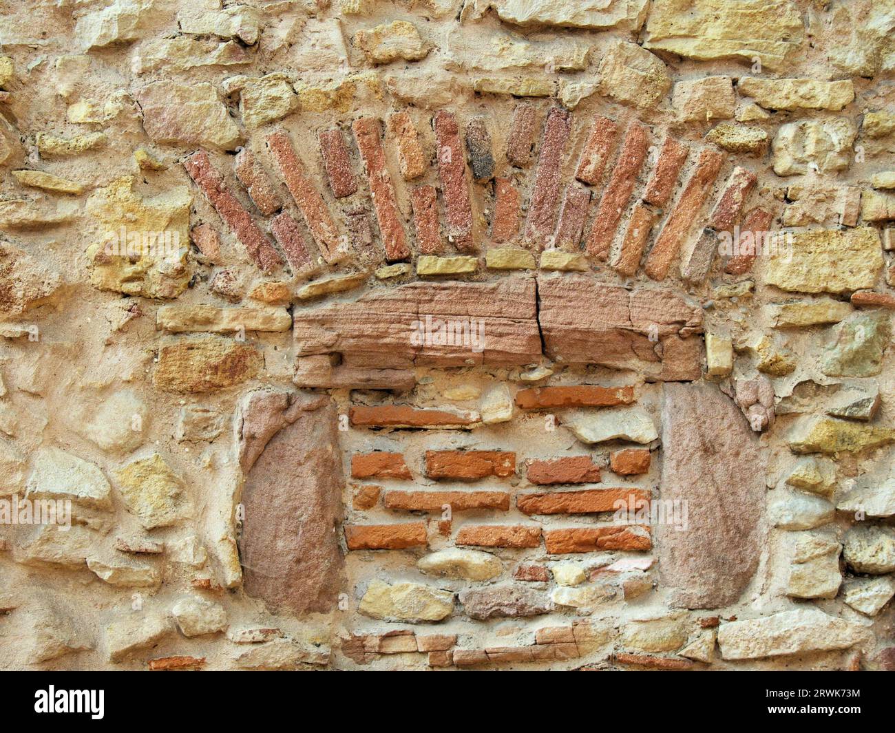 Bricked-up window as facade decoration, detail Stock Photo - Alamy