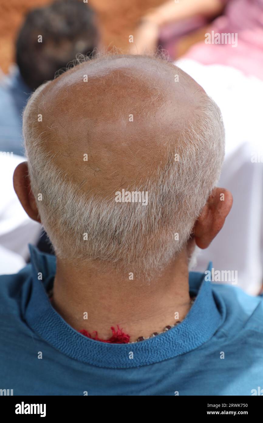 Rear view of Bald head man Stock Photo - Alamy