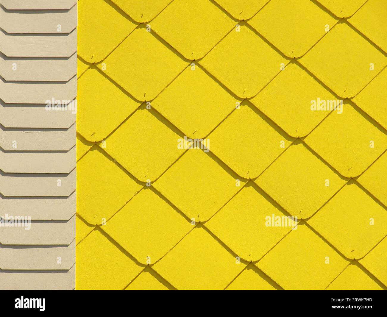 Coloured painted asbestos panels in beige and yellow Stock Photo - Alamy