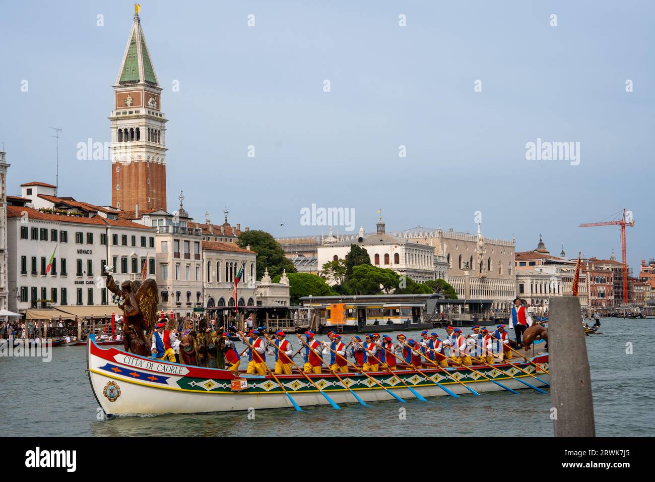 Venice, Italy - September 3, 2023: Historical ships open the Regata ...