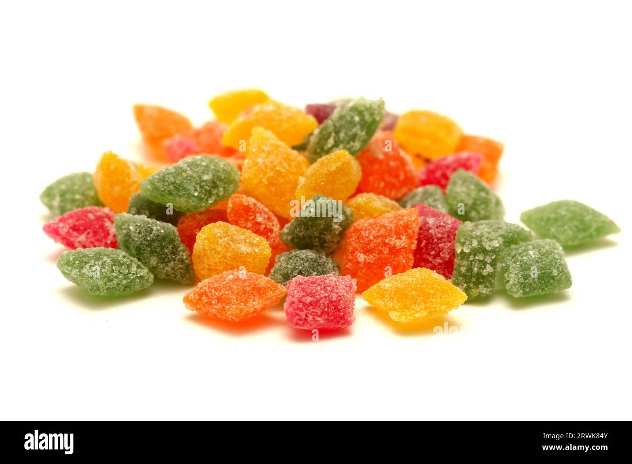Bright colour candies isolated on a white background Stock Photo - Alamy