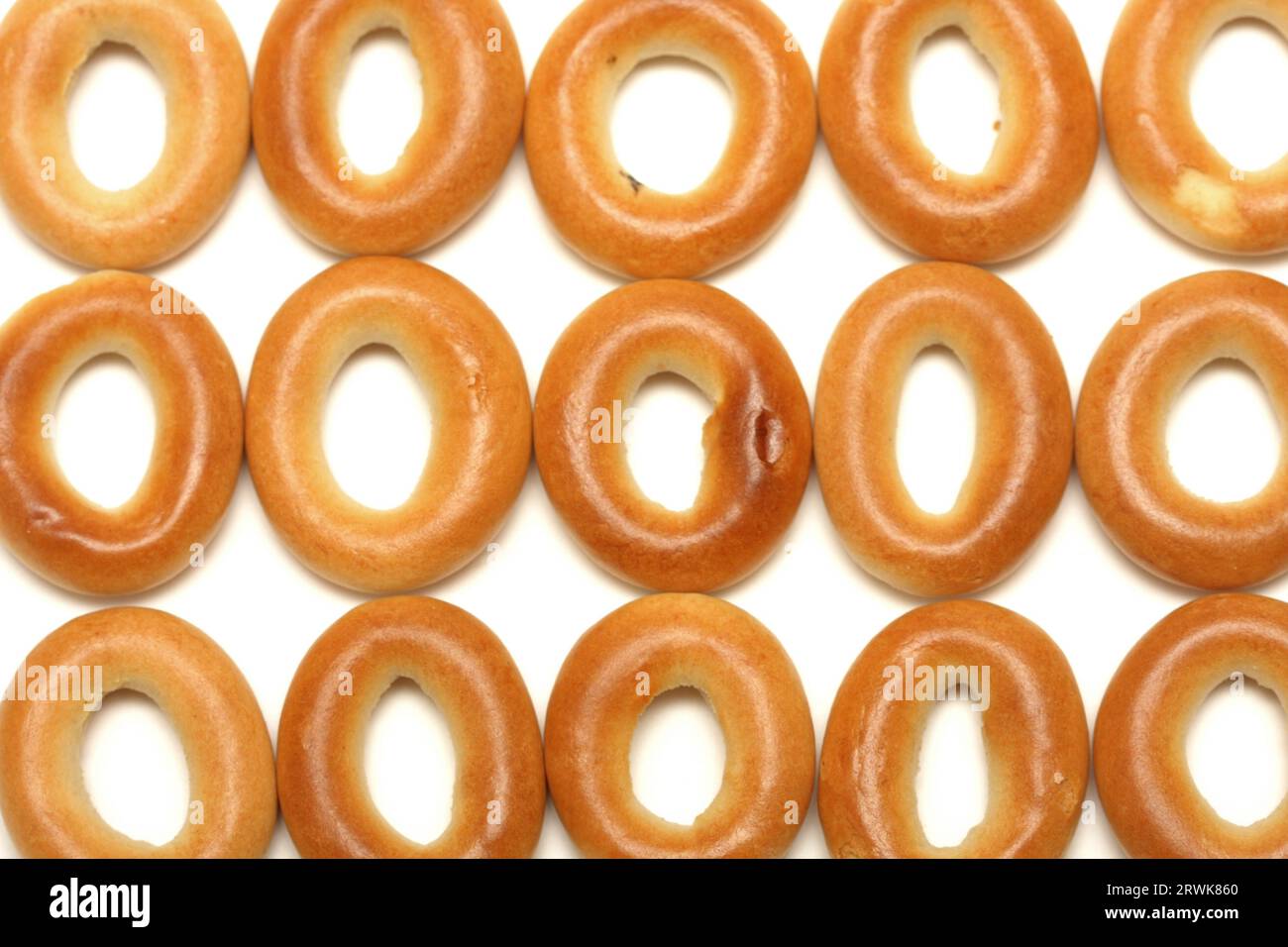 Bread rings isolated on white background Stock Photo - Alamy