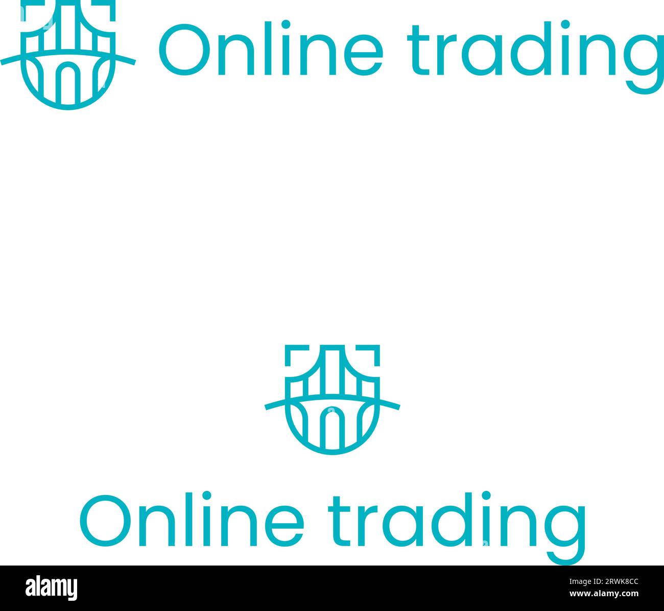 Online trading text with bridge and shield logo Stock Vector Image ...